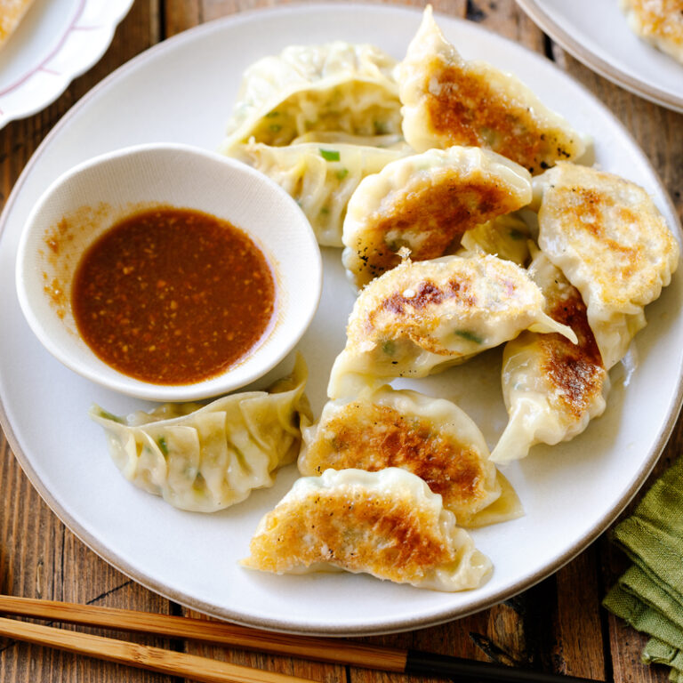 Napa Cabbage Gyoza with Miso Dipping Sauce | Hikari Miso